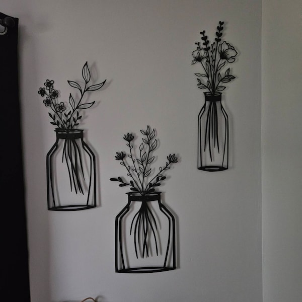 Spring Flower Metal Wall Decor, Unique Design Flower Art, Home Decor ...