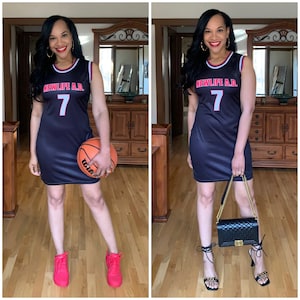 Custom Name Number Jersey Dress, Women Basketball Jersey Dress, Ladies ...