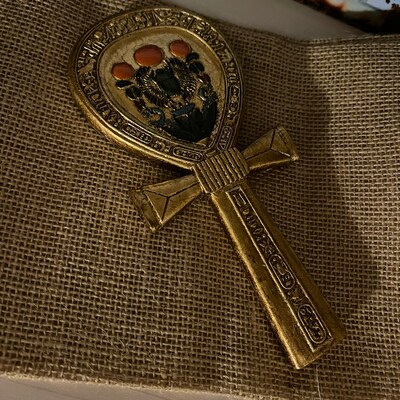 Vintage Egyptian Ankh Hand Mirror - Etsy