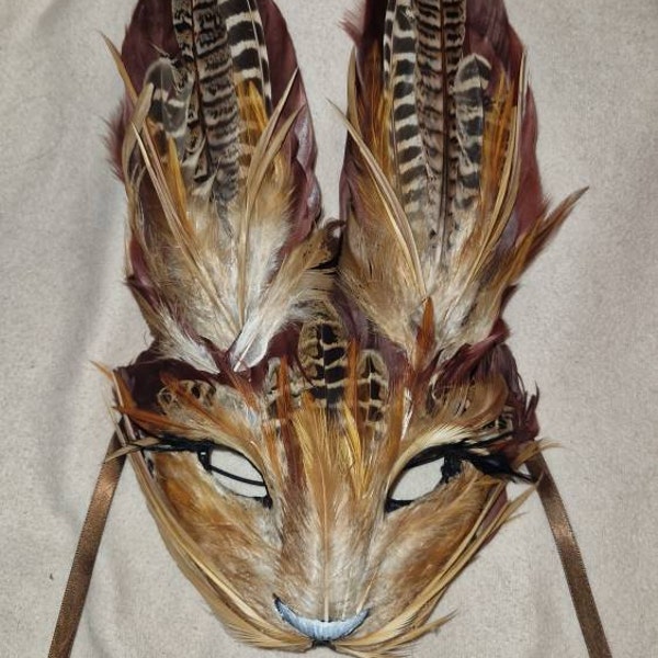Luxury Brown Hare Mask, Large Brown Rabbit Mask, Halloween Mask ...