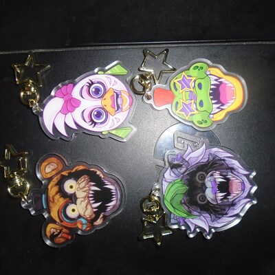 FNAF Security Breach Keychains Glamrock / Shattered Freddy, Monty ...