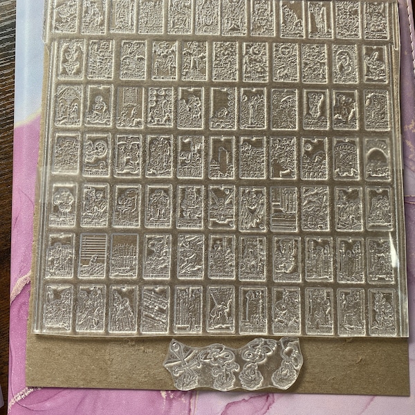 Set of 78 Small Tarot Card Rubber Stamps Complete Deck Unmounted Clear ...