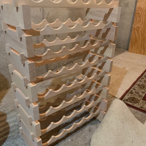 6X Beech Modular Wine Rack Beech Wood 24-72 Bottle Capacity Storage 6 ...