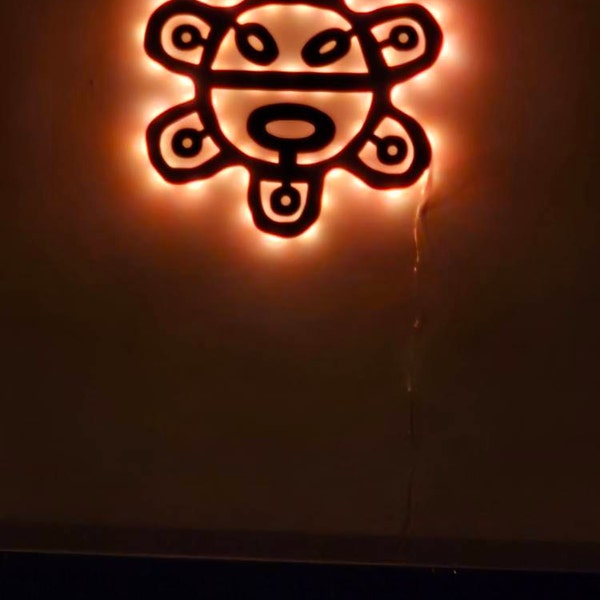 Puerto Rico Taino Sun Sol God Symbol Metal Wall Art LED Light Made in ...
