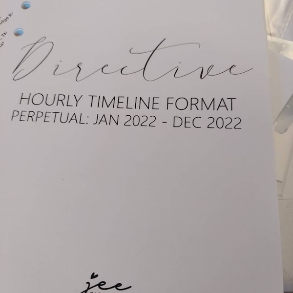 Printed PERPETUAL WEEKLY DIRECTIVE Hourly Planner Inserts W/tasks ...