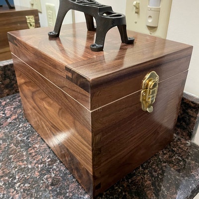 Deluxe Walnut and Hickory Shoe Shine Box 100% Handmade in USA - Etsy