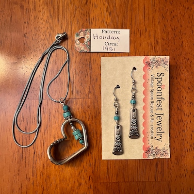 Vintage Spoon Necklace, Spoon Pendant, Fortune 1939, Silverware Jewelry ...