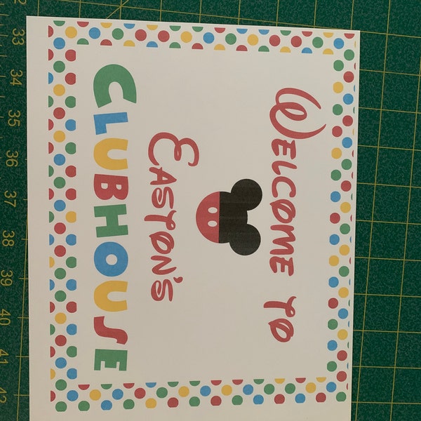 INSTANT DOWNLOAD Editable Mouse Clubhouse Inspired 8x10 and 11x14 Party ...