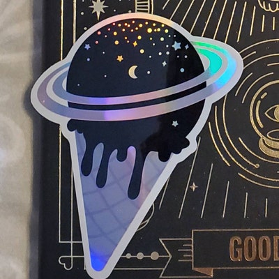 Ice Cream Sticker Holographic Sticker Space Sticker Stars - Etsy