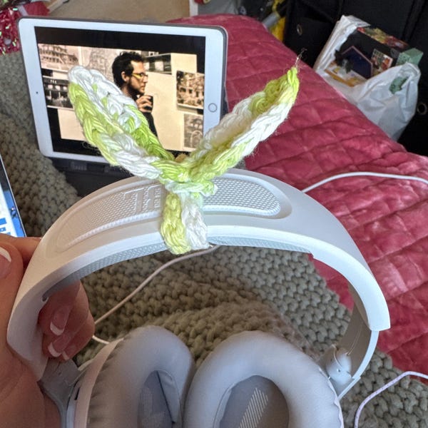 Crochet Sprout Leaf Headphones Accessory / Bookmark Plant - Etsy