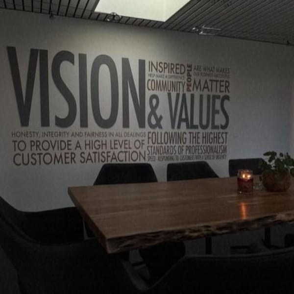 Vision & Values - 3D Letters - Office Wall Art - Wall Decal - Wall ...