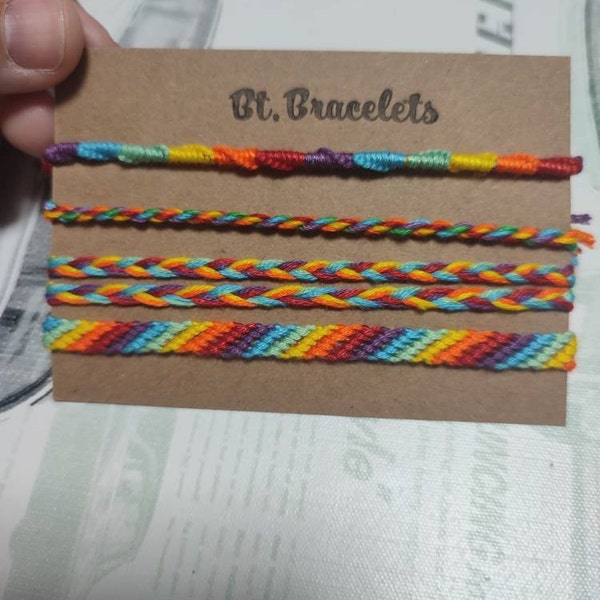 Set of Four Friendship Bracelets Rainbow Pride Colors Bracelets or ...