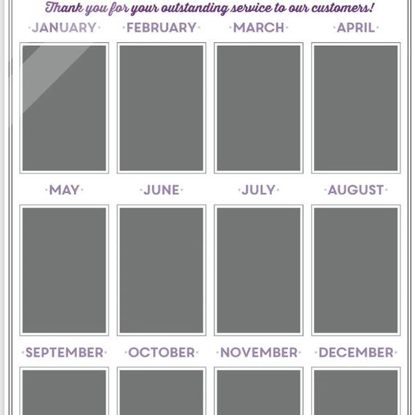 Employee of the Month Calendar - Employee Recognition - Employee ...