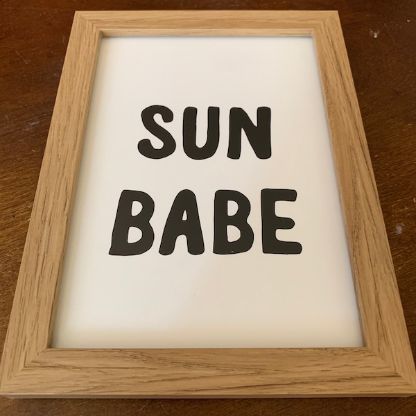 Sun Babe Poster, Sun Goddess Print, Sun Babe Minimalist Handwritten ...