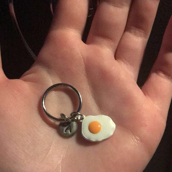 Egg Keychain VERY SMALL Fried Egg Keyring Sunny Side up Egg Charm ...