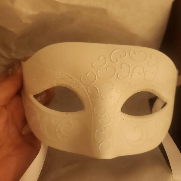 White Full Face Costume Mask, Cosplay Mask, DIY Mask, White Blank Mask ...