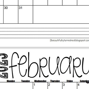 2024 Landscape Lined & Unlined Monthly Calendars 8.5x11 LANDSCAPE Jan ...