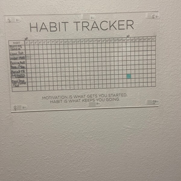 Acrylic Goals & Habit Tracker Board - Dry Erase Wall Planner for ...