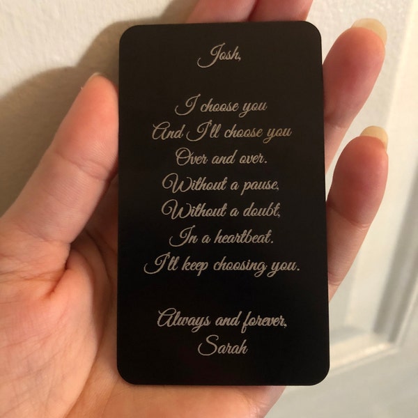 Personalized Vertical Note Aluminum Wallet Card - Etsy
