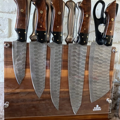 Custom Handmade Damascus Steel 5 Pcs Chef Set, Personalized Chef Set ...
