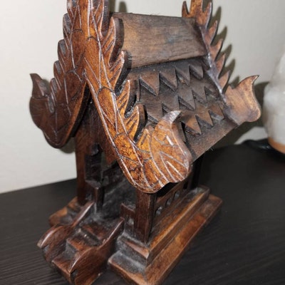 Opium Wooden Stand With Carving - Etsy