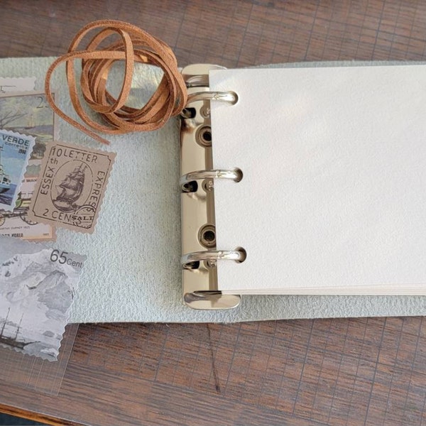 MINI Travel Watercolor Sketchbook Handmade Green Pink PU Leather ...