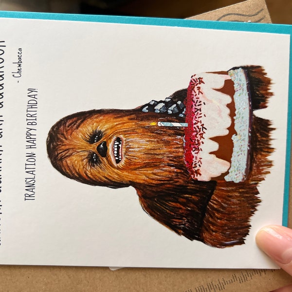 Cute Chewie Birthday Card, Birthday Greeting Boyfriend, Sci Fi Birthday ...