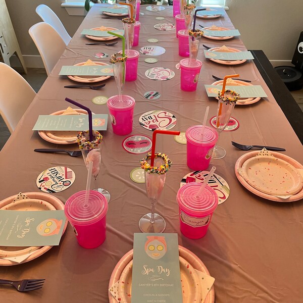 Spa Party Printable- Spa Food Menu, EDITABLE INSTANT DOWNLOAD Home ...