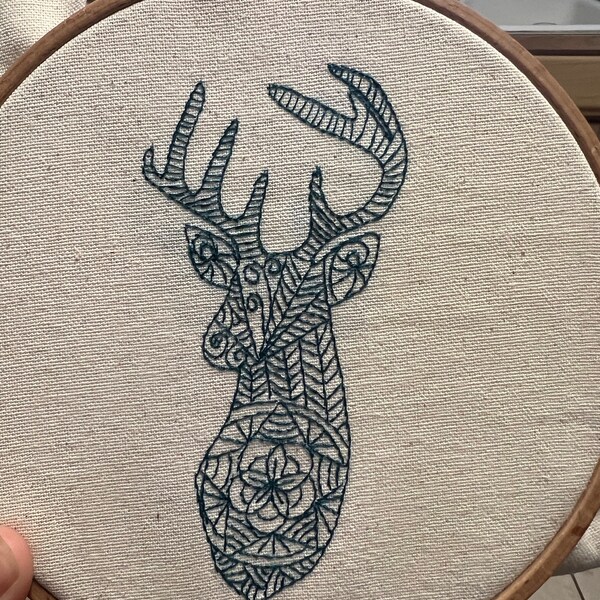 Deer Embroidery Pattern/line Art Embroidery/embroidery Kit /mandala ...