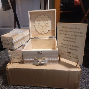 Wedding Guest Book Alternative Drop in Wish Box Wishes Wood Rustic ...