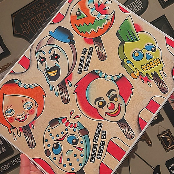 TERRIFIER Traditional Tattoo Flash Sheet - Etsy