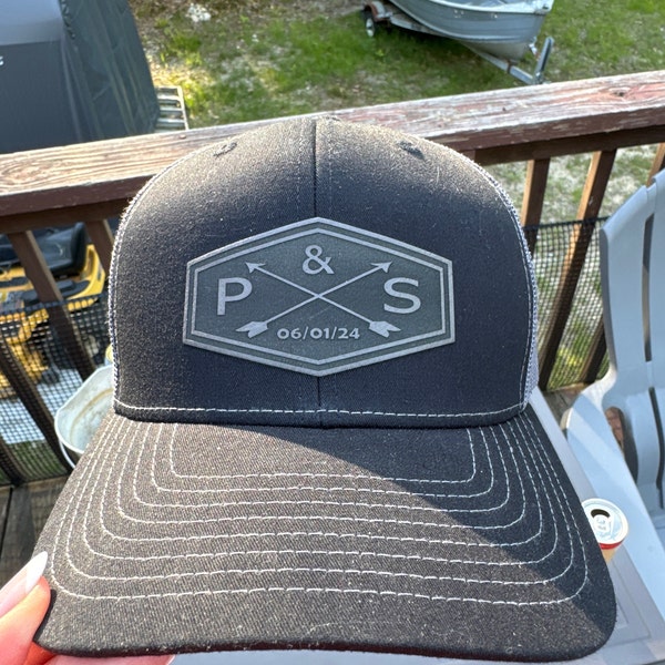 Custom Wedding Anniversary Couples Hats With Personalized Initials and ...