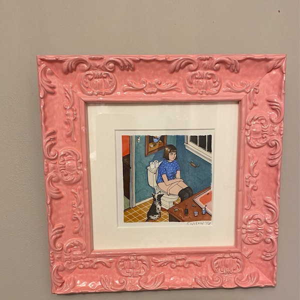 Victorian Picture Frames Pink Purple Glossy Lacquer Ornate Funky ...