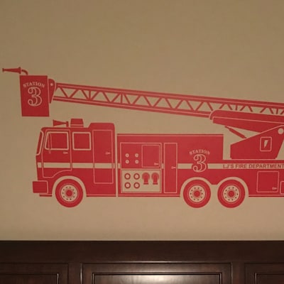 Custom Fire Truck Wall Decal for Bedroom Fire Truck Sticker - Etsy