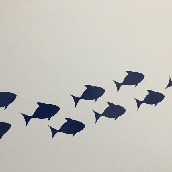 Fish Vinyl Wall Sticker Set - Art Decor Cute Waterproof Fishing Ocean ...