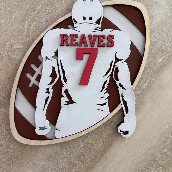 Personalized Football Gift for Boys, 3D Football Player Plaque ...