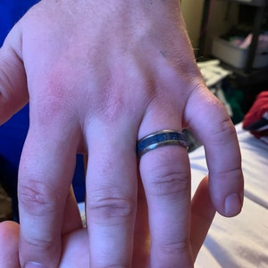 Tie Dye Ring Tungsten Band Rainbow Inlay Dichrolam | Etsy