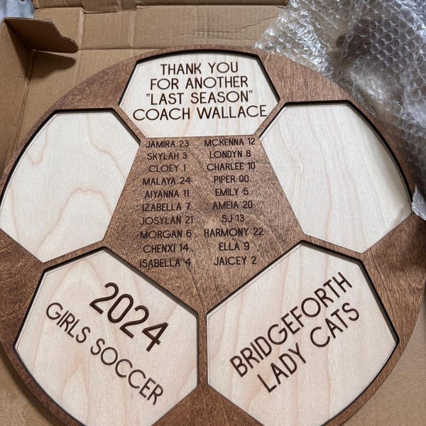 Personalized Soccer Team Coach's Plaque, Thanks for A Great Season ...