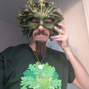 White Oak Leaf Green Man in Autumn - Etsy