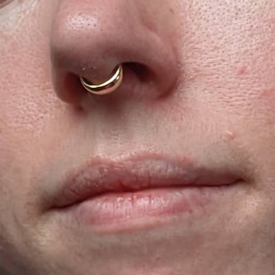 Gold Septum Clicker Ring, Nose Piercing, 18/16g Septum Jewelry, Small ...