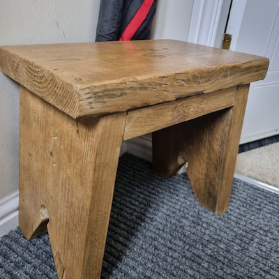 Wooden Stool Rustic Farmhouse Style Stools Handmade From Chunky ...