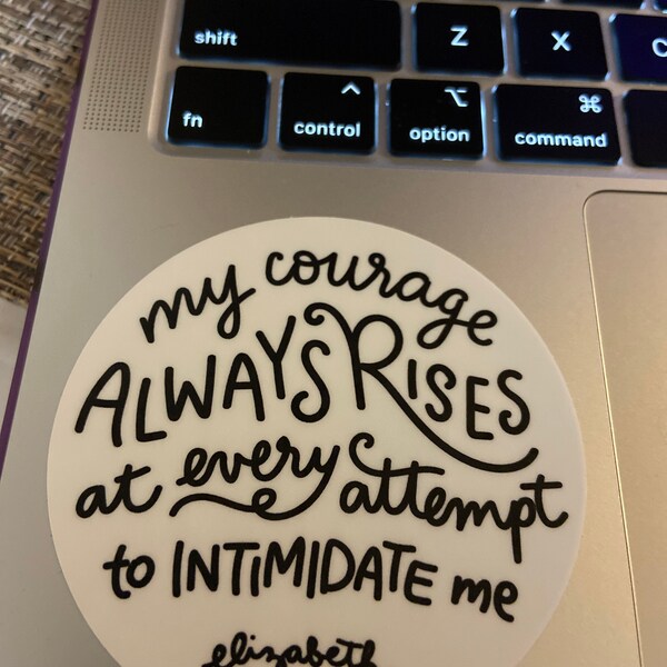 My Courage Always Rises - Jane Austen Sticker / Vinyl Sticker / Laptop ...