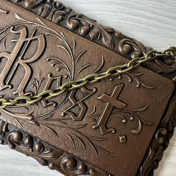 Victorian Coffin Plaque Ornament, Handmade, Cold Cast Bronze, Gothic ...