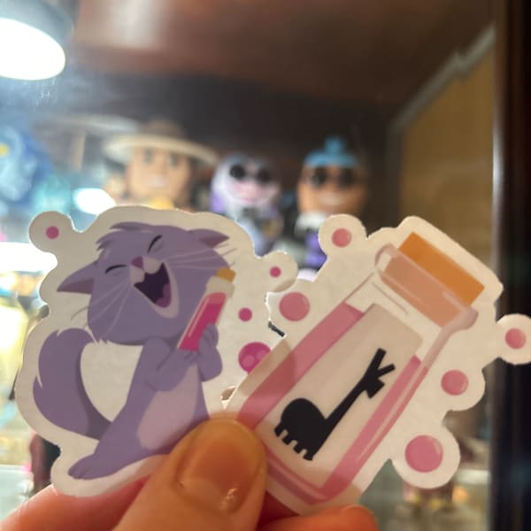 Yzma Cat With Potion Transparent Sticker/ Laptop iPhone Water Bottle ...