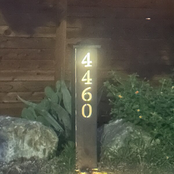 Address Column - Garden Pillar - / Steel Metal Art / Metal Decor ...