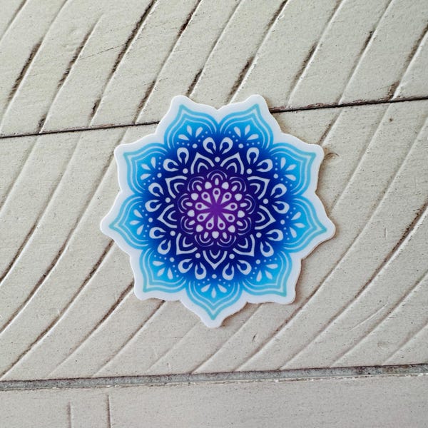 Mini Blue Mandala Sticker - Etsy