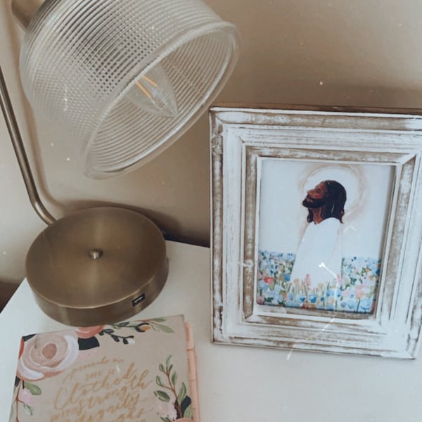 My Savior in Flowers, Jesus Christ Art, Jesus Christ Artwork, Jesus ...