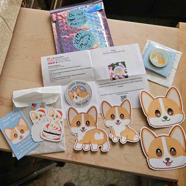 Tri-colored Corgi Vinyl Stickers and Sticker Pack, Holographic - Etsy