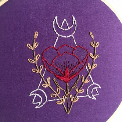 Wiccan Floral Embroidery PDF Pattern Hand Embroidery Pattern PDF ...