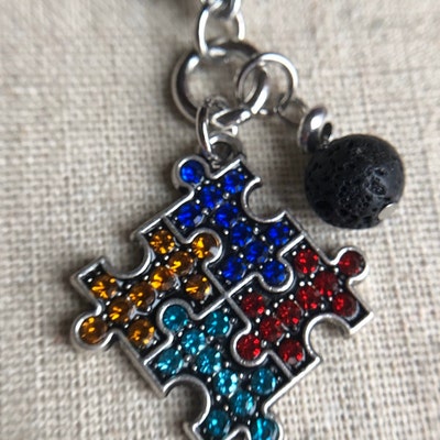 Multicolored Rhinestone Autism Awareness Puzzle Piece Charm - Etsy
